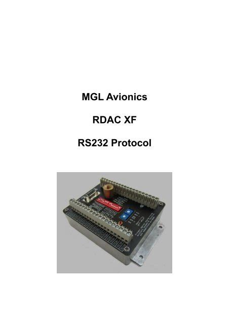 Rdac Xf Rs232 Protocol For Oem Applications Mgl Avionics