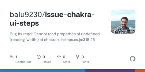 github balu9230 issue chakra ui steps bug fix reqd cannot read properties of undefined