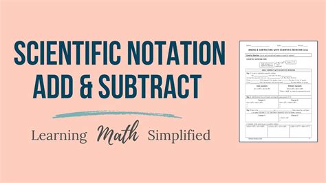 Scientific Notation Addition And Subtraction Worksheet In 2025 Scientific Notation Math