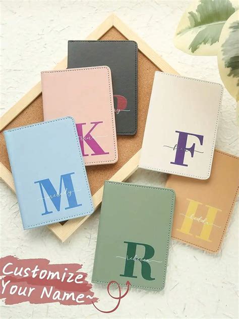 1pc Custom Monogram Initial Passport Coverpersonalized Name And Initial