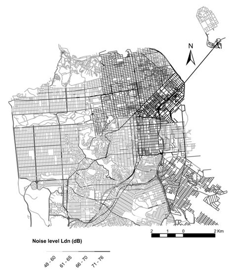 Predicted Noise Levels Along City Streets Download Scientific Diagram