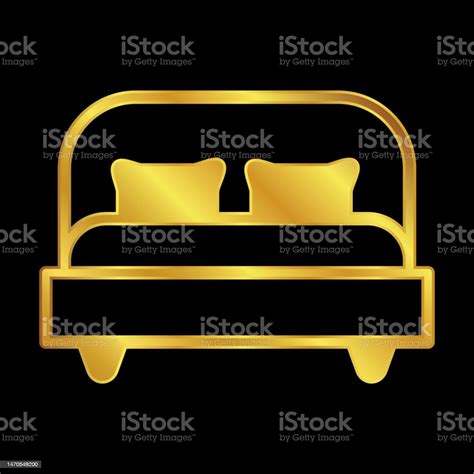 Bed Icon In Gold Color Bedroom Icon Stock Illustration Download Image