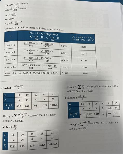 9231 Statistics Chi Squared Tests Exercise 3 Maths With David
