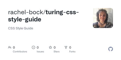 Github Rachel Bockturing Css Style Guide Css Style Guide