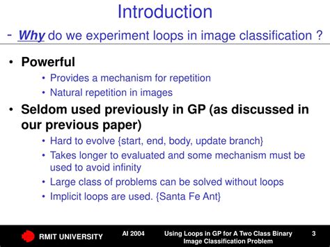 Ppt Using Loops In Genetic Programming For A Two Class Binary Image Classification Problem