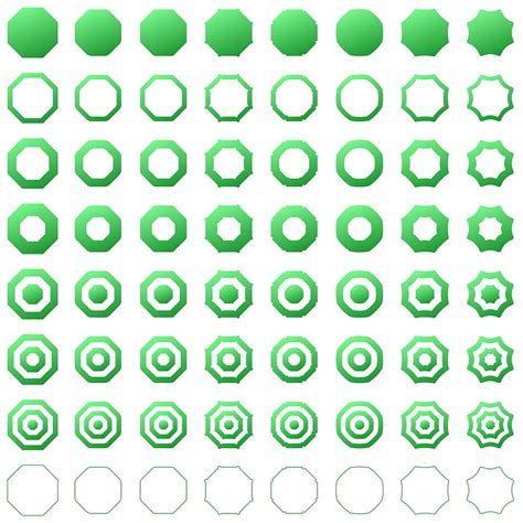 팔각형 모양 다각형 아이콘 템플릿 세트 벡터 Eps Ai Uidownload