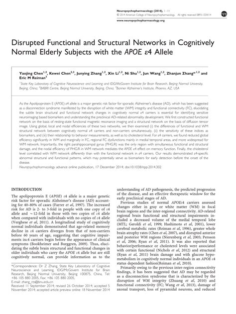 Pdf Disrupted Functional And Structural Networks In Cognitively