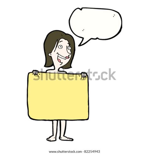 mujer desnuda de dibujos animados escondiéndose vector de stock libre de regalías