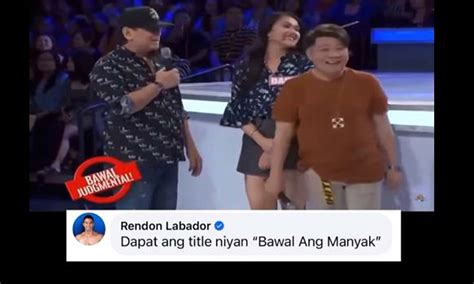 Sa Pambabastos Sa Kababaihan Joey De Leon Tinarget Ni Rendon Labador
