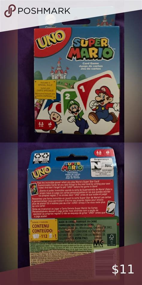 New Uno Super Mario Card Game Card Games Cards Super Mario