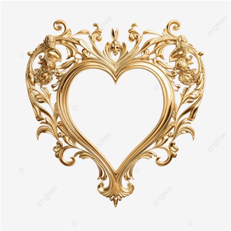 마음으로 골든 프레임 마음 액자 애인 Png 일러스트 및 이미지 에 대한 무료 다운로드 Pngtree