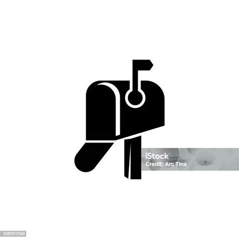 복고풍 복장 우체통 우편 사서함 열기 플랫 벡터 아이콘 그림입니다 흰색 배경에 간단한 검은 기호 복고풍 우체통 웹 및 모바일 Ui 요소에 대한 우편 사서함 기호 디자인