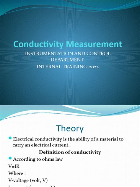 Conductivity Measurement Pdf Electrical Resistivity And Conductivity Electrical Resistance