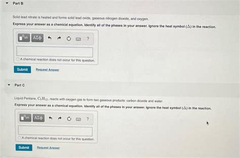 Solved Solid Lead Nitrate Is Heated And Forms Solid Lead