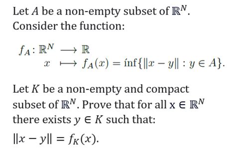 solved let a be a non empty subset of rn consider the