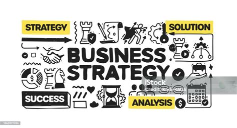 비즈니스 전략 개체 및 요소입니다 벡터 낙서 일러스트 컬렉션입니다 손으로 그린 아이콘 세트 또는 배너 템플릿 낙서 드로잉에 대한 스톡 벡터 아트 및 기타 이미지 Istock