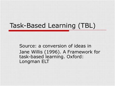 task based learning