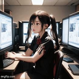 Girl On A Computer Imgflip