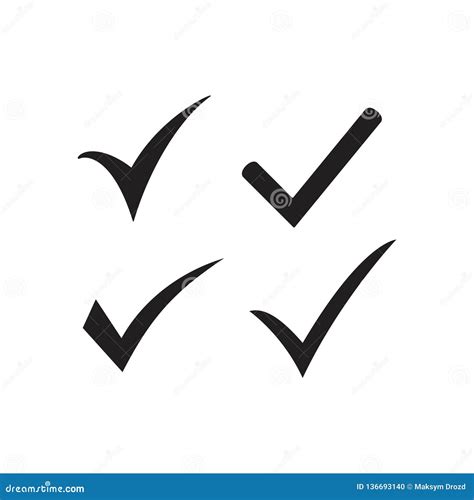 Black Check Mark Icon Tick Symbol Tick Icon Vector Illustration Stock Illustration