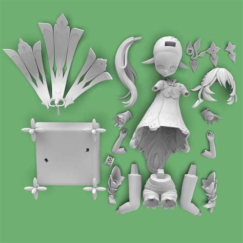 Artstation Nahida Genshin Impact Stl Second Attack Pose Resources