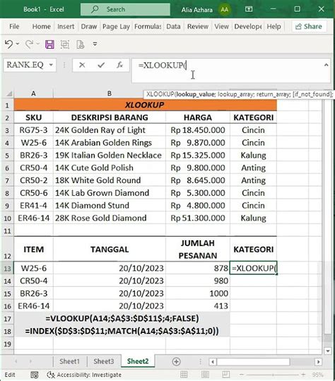 Excel Rumus Gampang Xlookup Latihanexcel Exceltutorial Exceltips