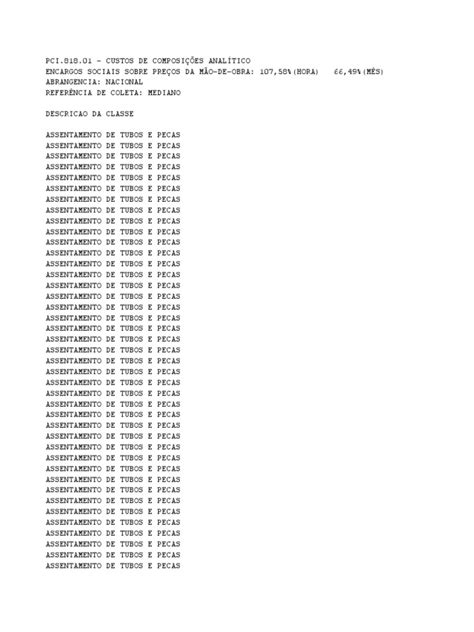 Sinapi Custo Ref Composicoes Analitico Mt 202301 Naodesonerado Pdf