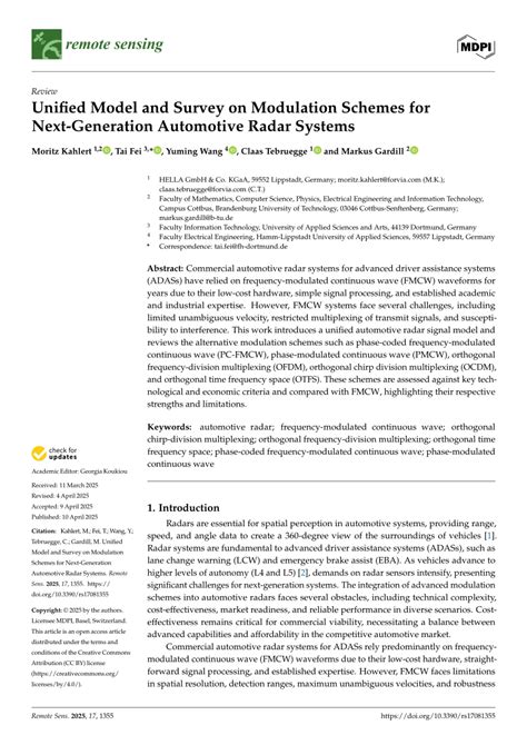 Pdf Unified Model And Survey On Modulation Schemes For Next