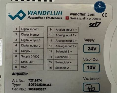 Wandfluh Sd7202d20 Aa Amplifier Module 24v At Best Price In Noida