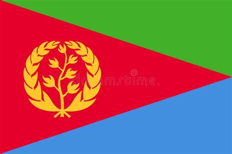 Flag Of Eritrea Eritrean Flag With A Wreath Of Olive Branches Stock