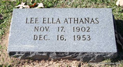 Lee Ella Wallace Athanas 1902 1953 Find A Grave Memorial