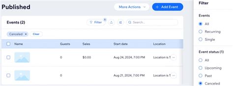 Wix Events Deleting An Event Lord Of The Wix