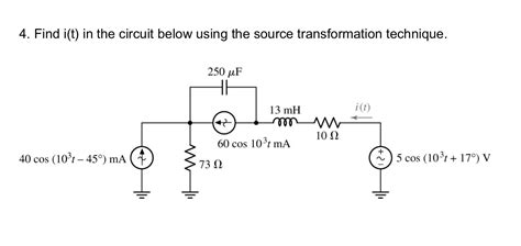 solved find i t ﻿in the circuit below using the source