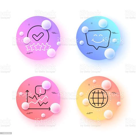 차트 글로브 및 등급 별 최소 선 아이콘 웹 응용 프로그램의 경우 인쇄 벡터 3차원 형태에 대한 스톡 벡터 아트 및 기타 이미지 3차원 형태 검증 구 Istock