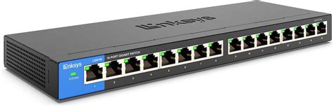 Linksys Lgs116 Eu 16 Port Unmanaged Gigabit Netzwerk Switch Ethernet