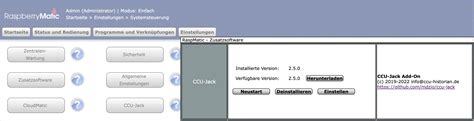 Ui Von Ccu Addon Ccu Jack Unter Homeassistant Mit Raspberrymatic Nicht Aufrufbar 404 Port