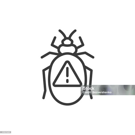 Critical Bug Icon In Line Design Critical Bug Error Issue Software Problem Debugging On White
