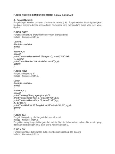 Pertemuan 14 Contoh Fungsi Numerik Dan Fungsi String Pdf