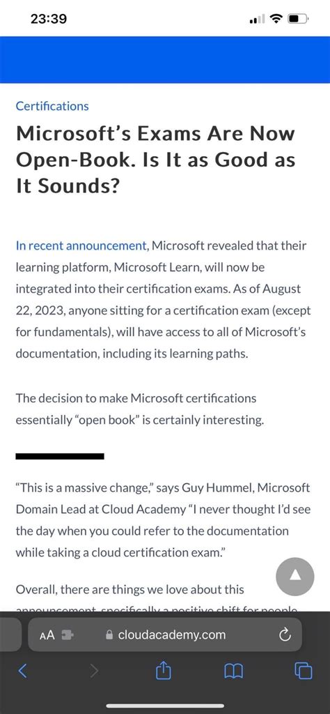 andre‘ snowden on linkedin most microsoft certification exams are open