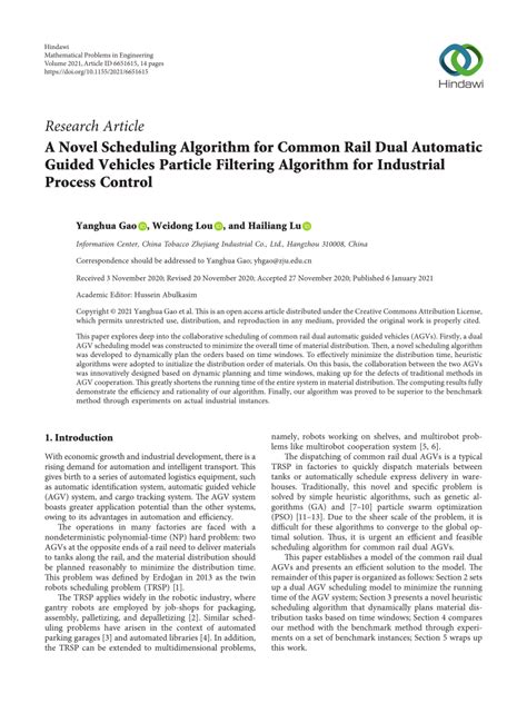 Pdf A Novel Scheduling Algorithm For Common Rail Dual Automatic