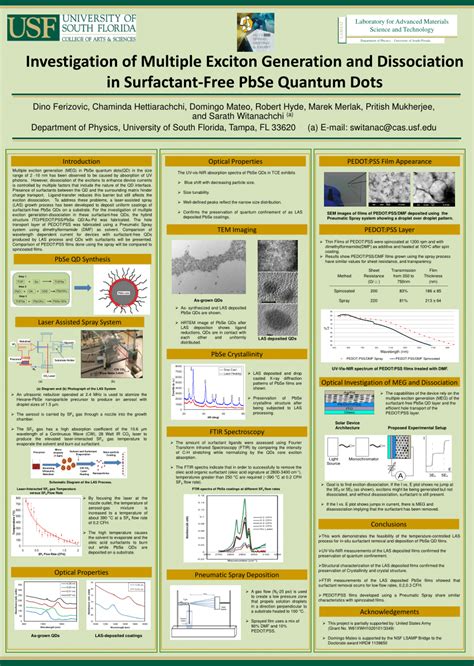 Pdf Investigation Of Multiple Exciton Generation And Dissociation In Surfactant Free Pbse