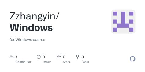 GitHub Zzhangyin Windows For Windows Course