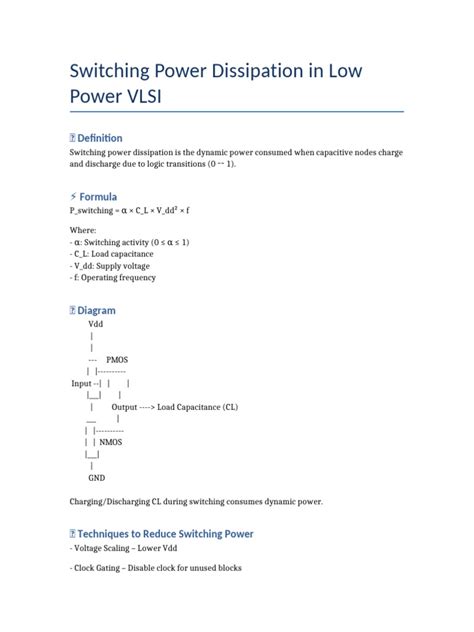 Switching Power Dissipation Vlsi Pdf
