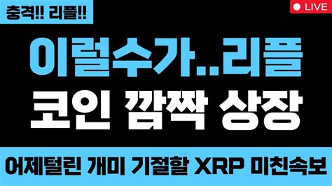 리플 정말 미쳤습니다 이럴수가리플 코인 깜짝 상장 대박입니다 어제 털린 개미 기절할 Xrp 미친속보 Xrp 무조건 올라요 엑스알피 리플코인 엑스알피전망 Youtube