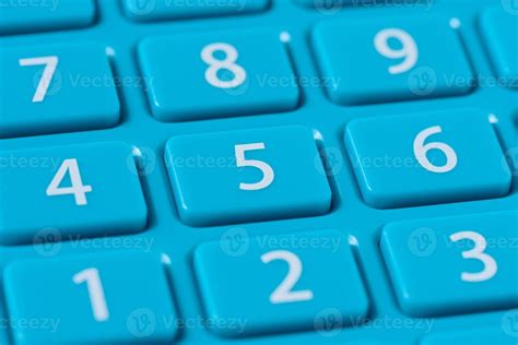 Button With Numbers On A Blue Plastic Calculator Keyboard 19824518 Stock Photo At Vecteezy