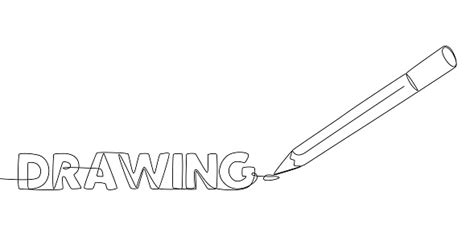 연필로 쓴 그리기 텍스트의 연속 한 줄 펠트 팁 펜 얇은 선 그림 벡터 개념입니다 윤곽 그리기 창의적인 아이디어 검은색에 대한 스톡 벡터 아트 및 기타 이미지 Istock