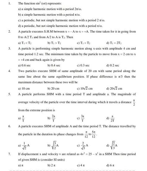 A Particle Executes SHM Of Amplitude A And The Time Period T The Distanc
