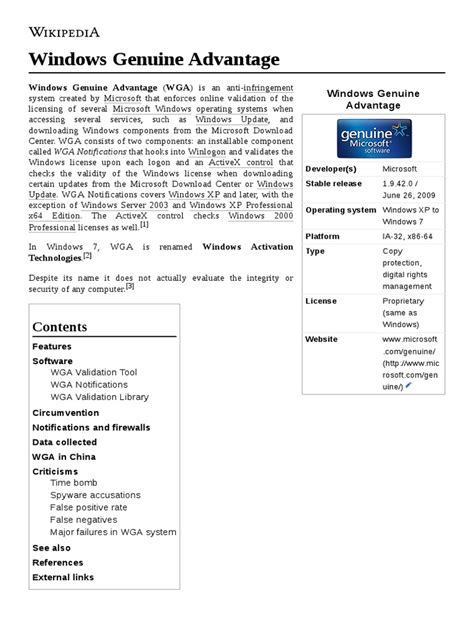 Windows Genuine Advantage Pdf Pdf Ibm Pc Compatibles Operating System Families