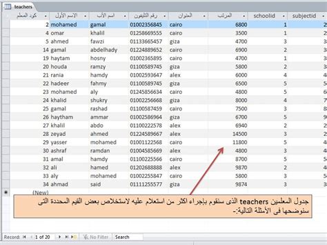 استخدام المعامل In فى جمل Sql في برنامج الاكسيس Ms Access مدرسة الويب