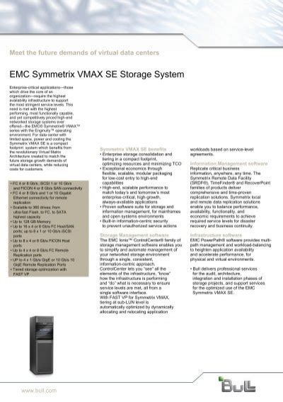 EMC Symmetrix VMAX SE Storage System Bull
