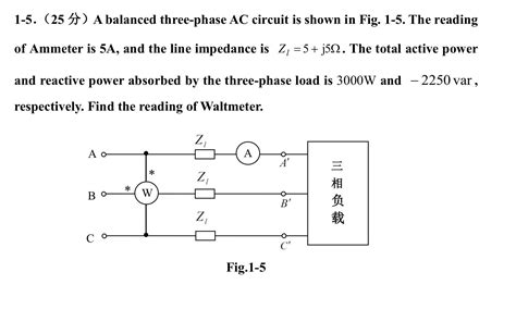 Solved 1 5 25 A Balanced Three Phase Ac Circuit Is